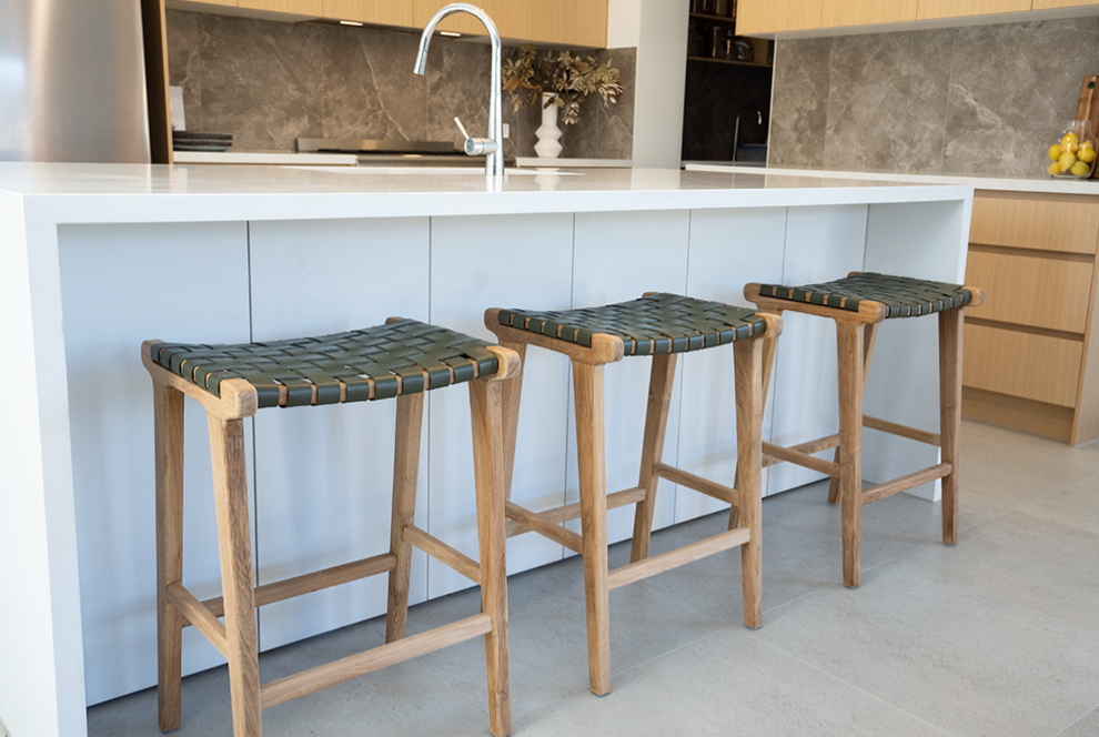 Sorrento leather strap stool backless – Emporium on James